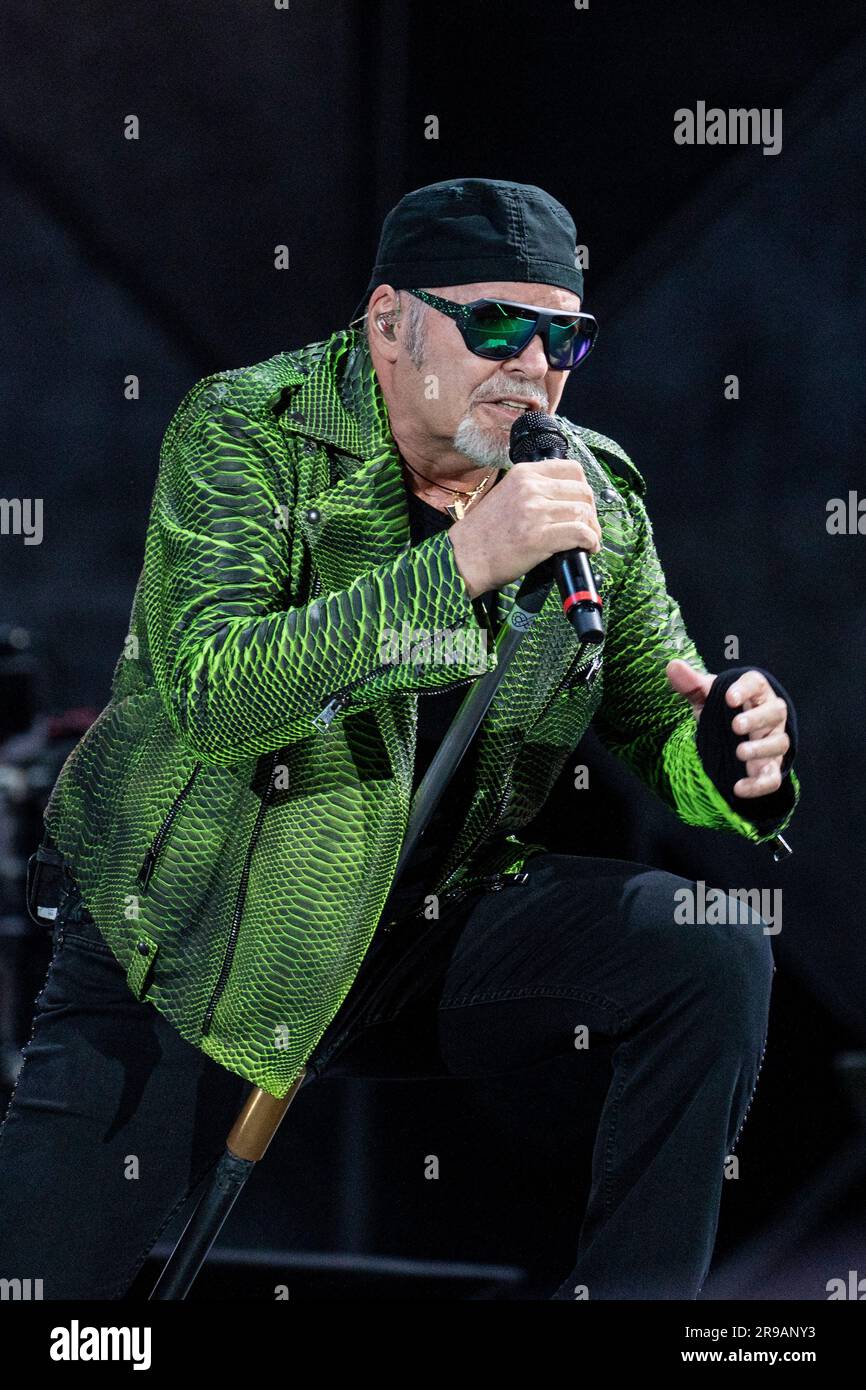 The Italian singer-songwriter Vasco Rossi performs live on stage at ...