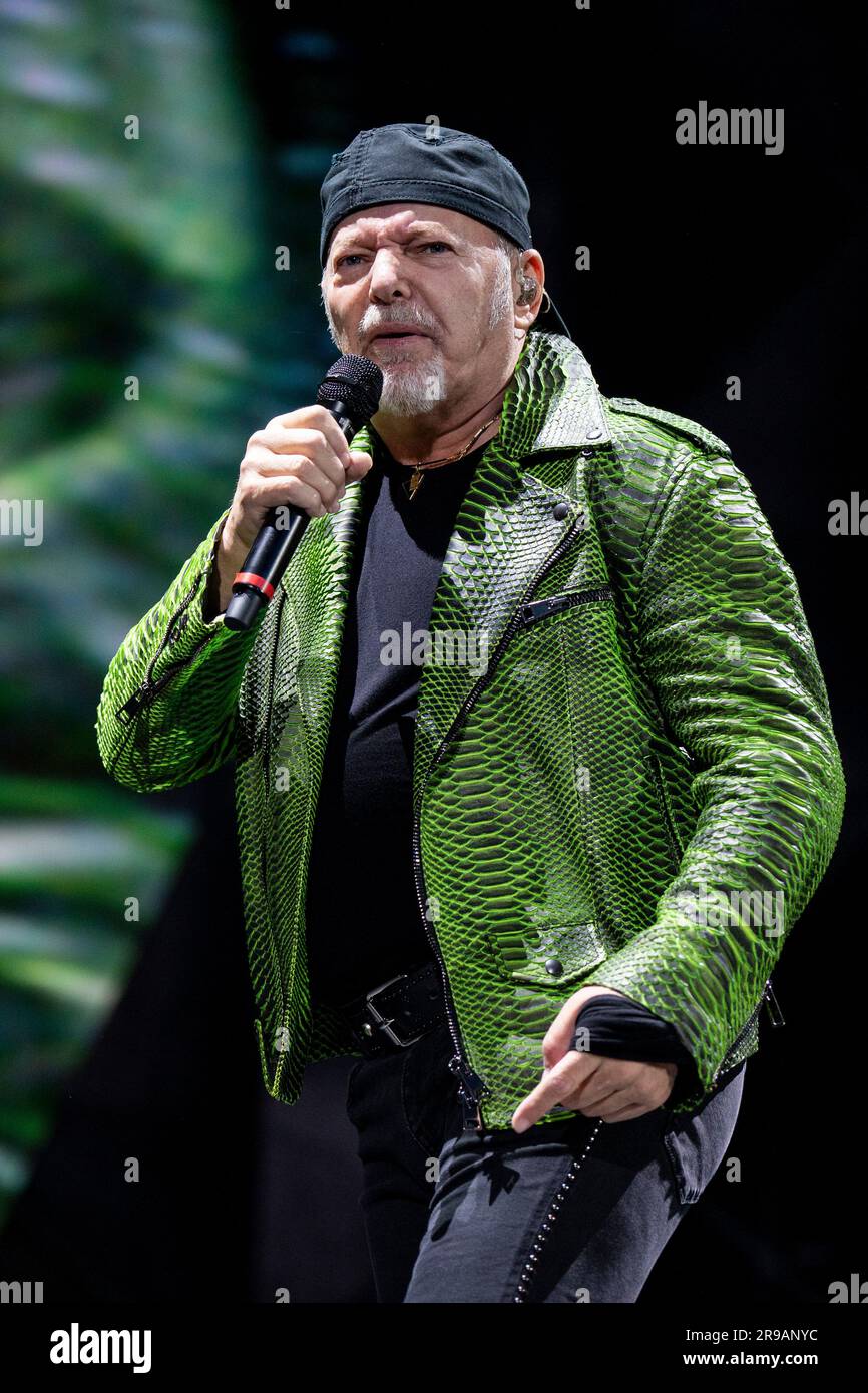 The Italian singer-songwriter Vasco Rossi performs live on stage at ...