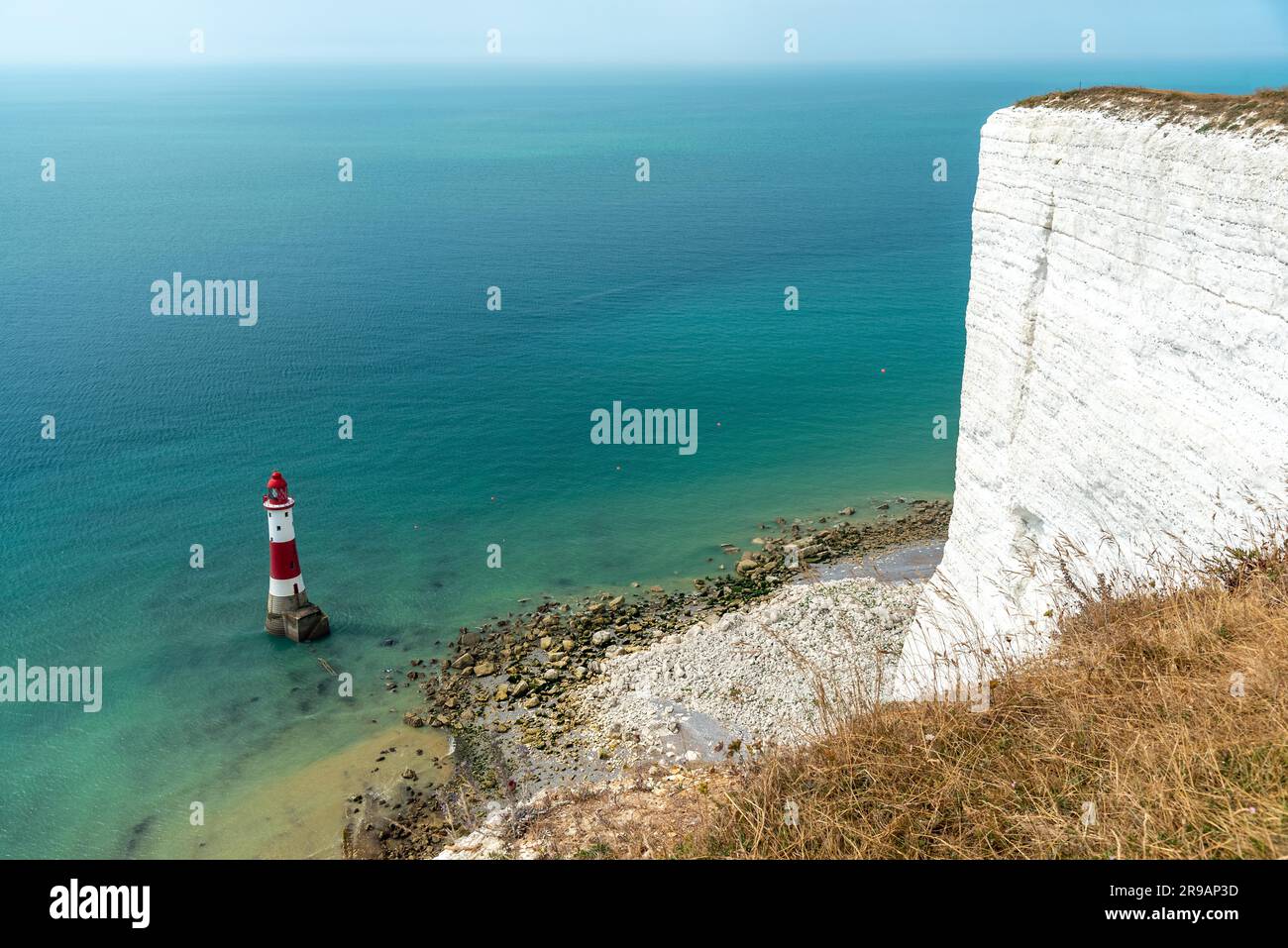 The lighthouse at Beachy Head, the highest cliff in Britain Stock Photo ...