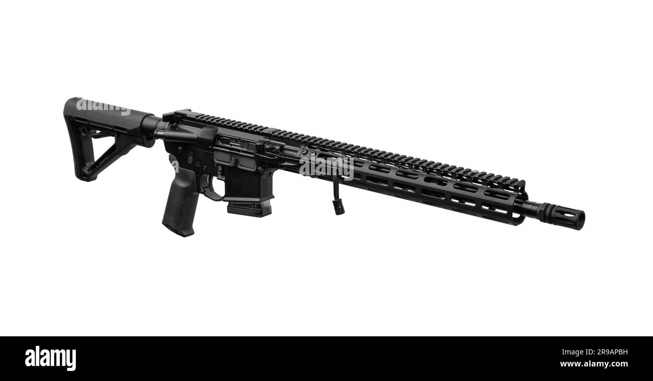 Modern automatic rifle isolated on white background. Weapons for police ...