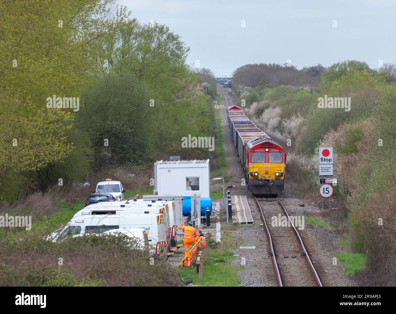26/04/2023 Quainton railhead (HS 2 aggregate terminal) 66107 (+ 66114 ...