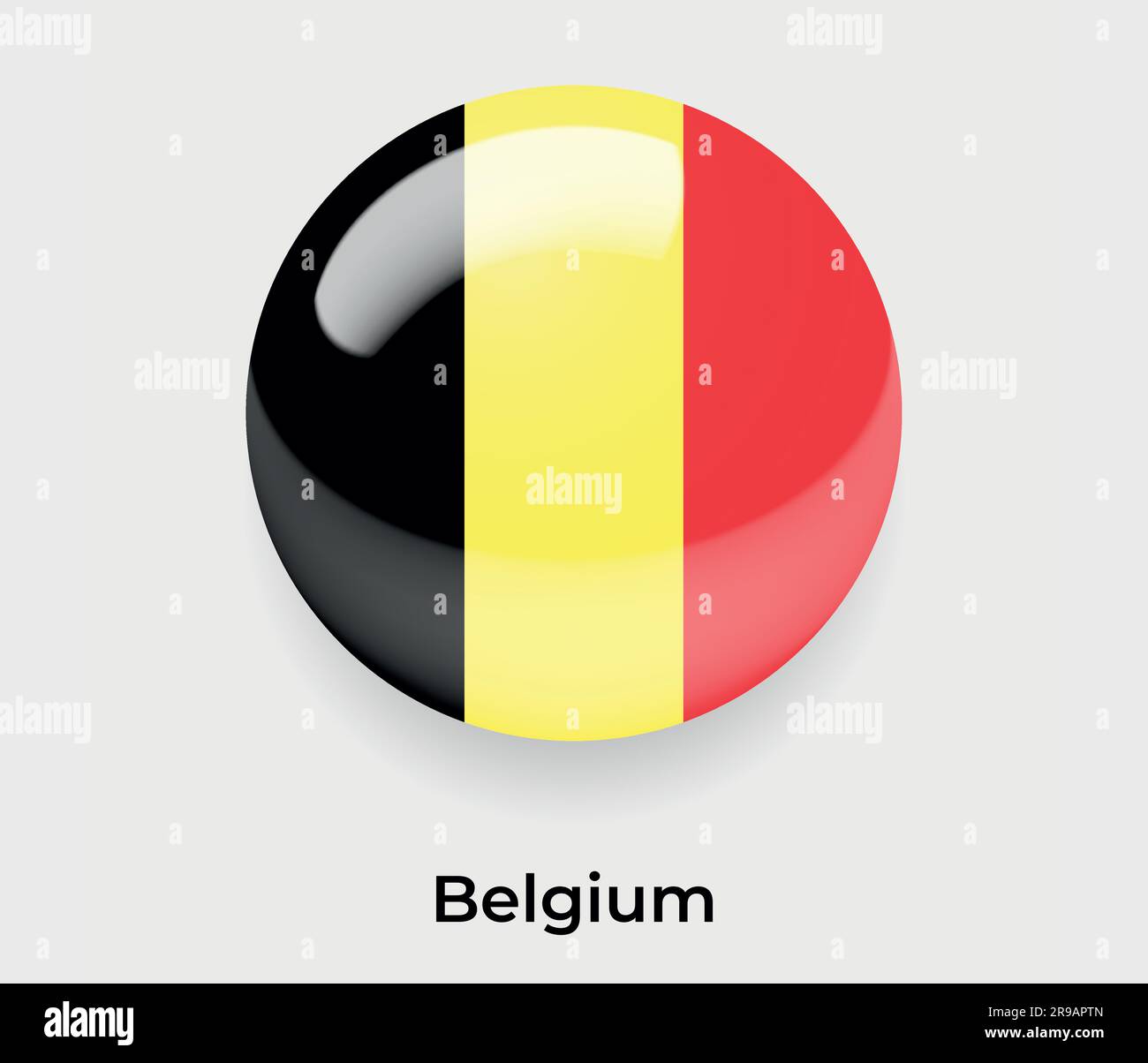 Belgium glossy flag bubble circle round shape icon vector illustration glass Stock Vector Image ...