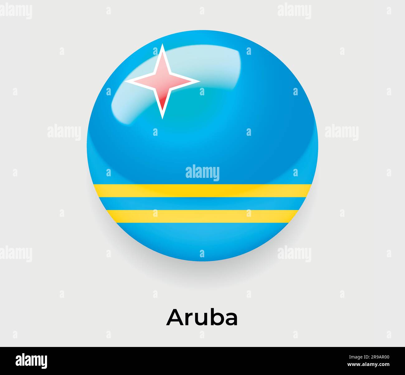 Aruba glossy flag bubble circle round shape icon vector illustration glass Stock Vector Image ...