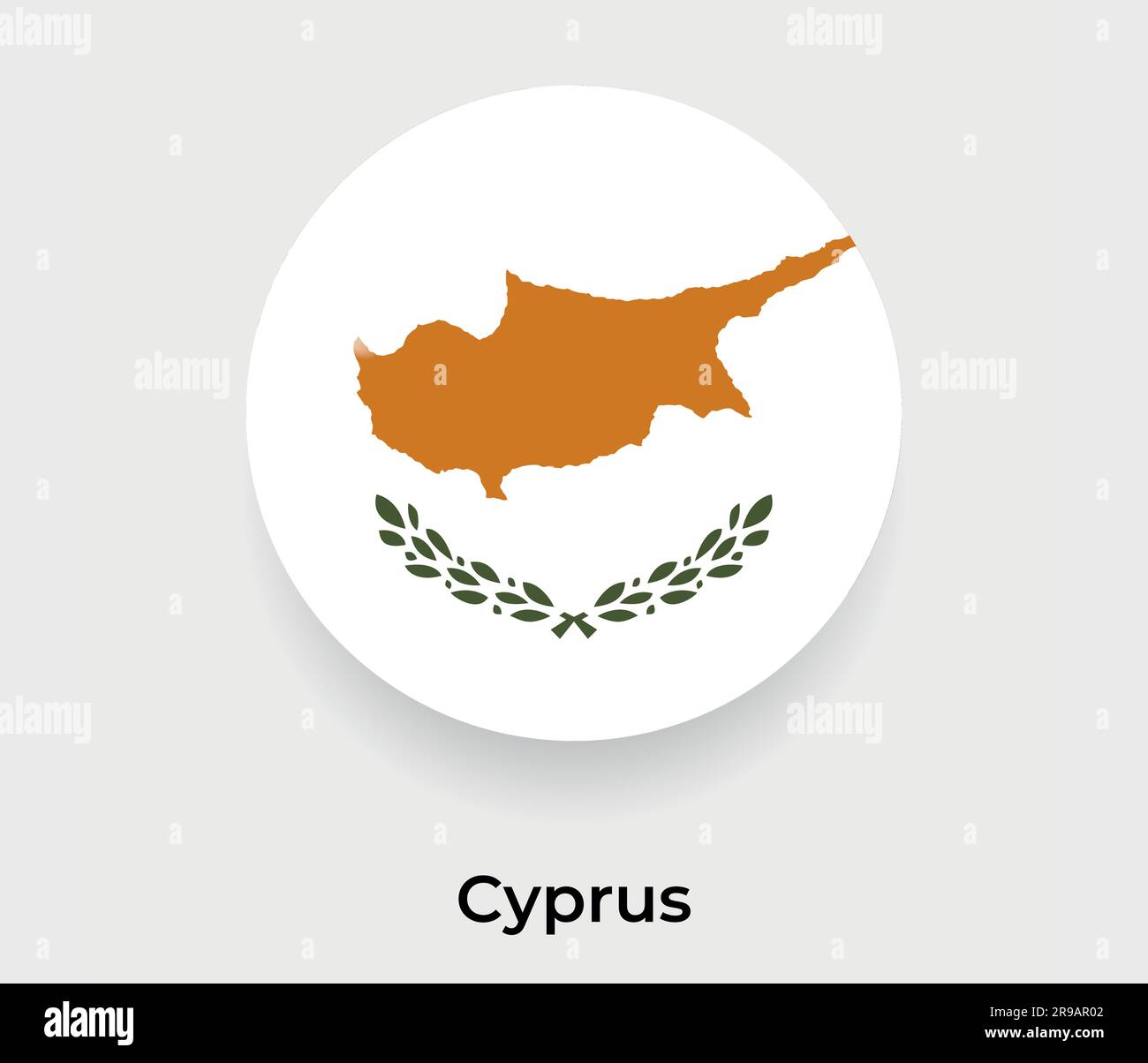 Cyprus glossy flag bubble circle round shape icon vector illustration ...