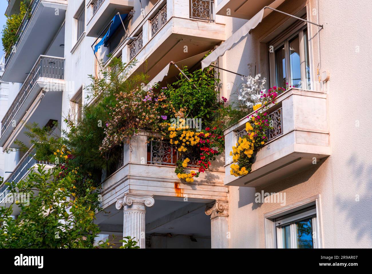 Modern buildings in the streets of Athens, the Greek capital Stock ...
