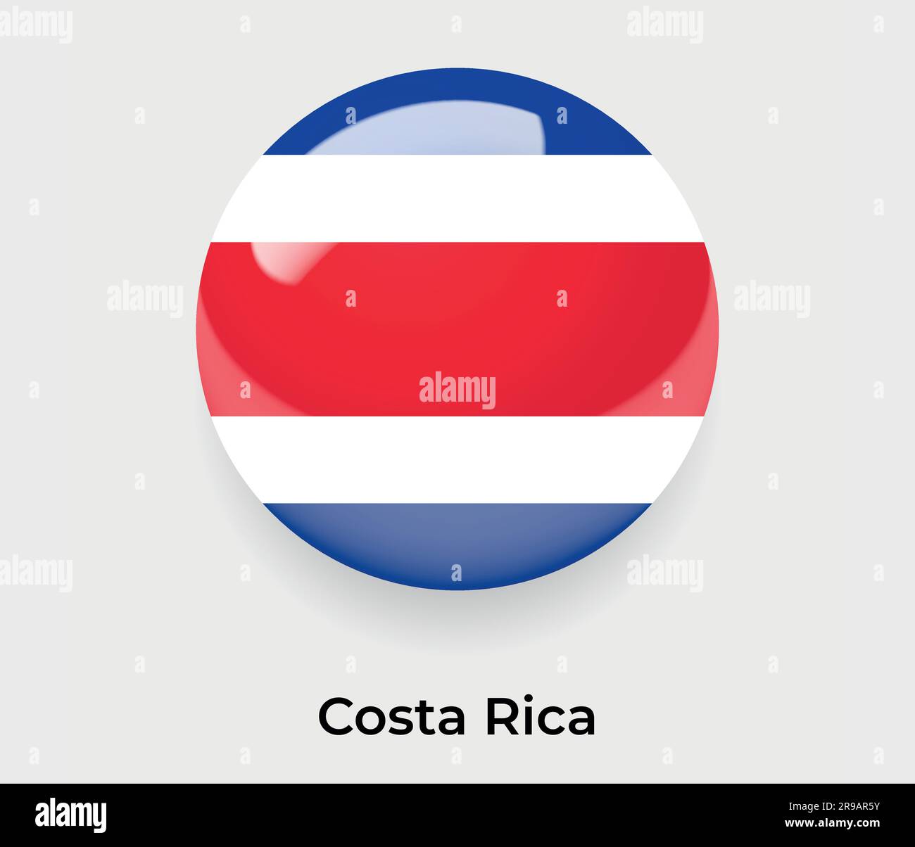 Costa Rica glossy flag bubble circle round shape icon vector illustration glass Stock Vector ...
