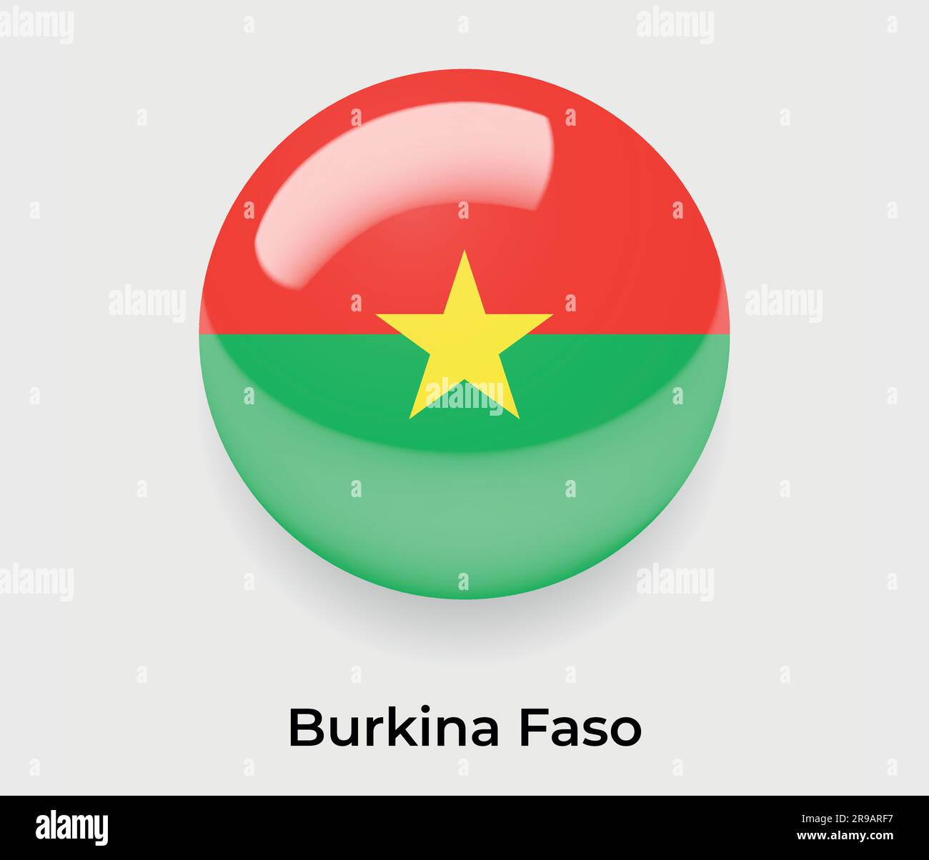 Burkina Faso glossy flag bubble circle round shape icon vector illustration glass Stock Vector ...