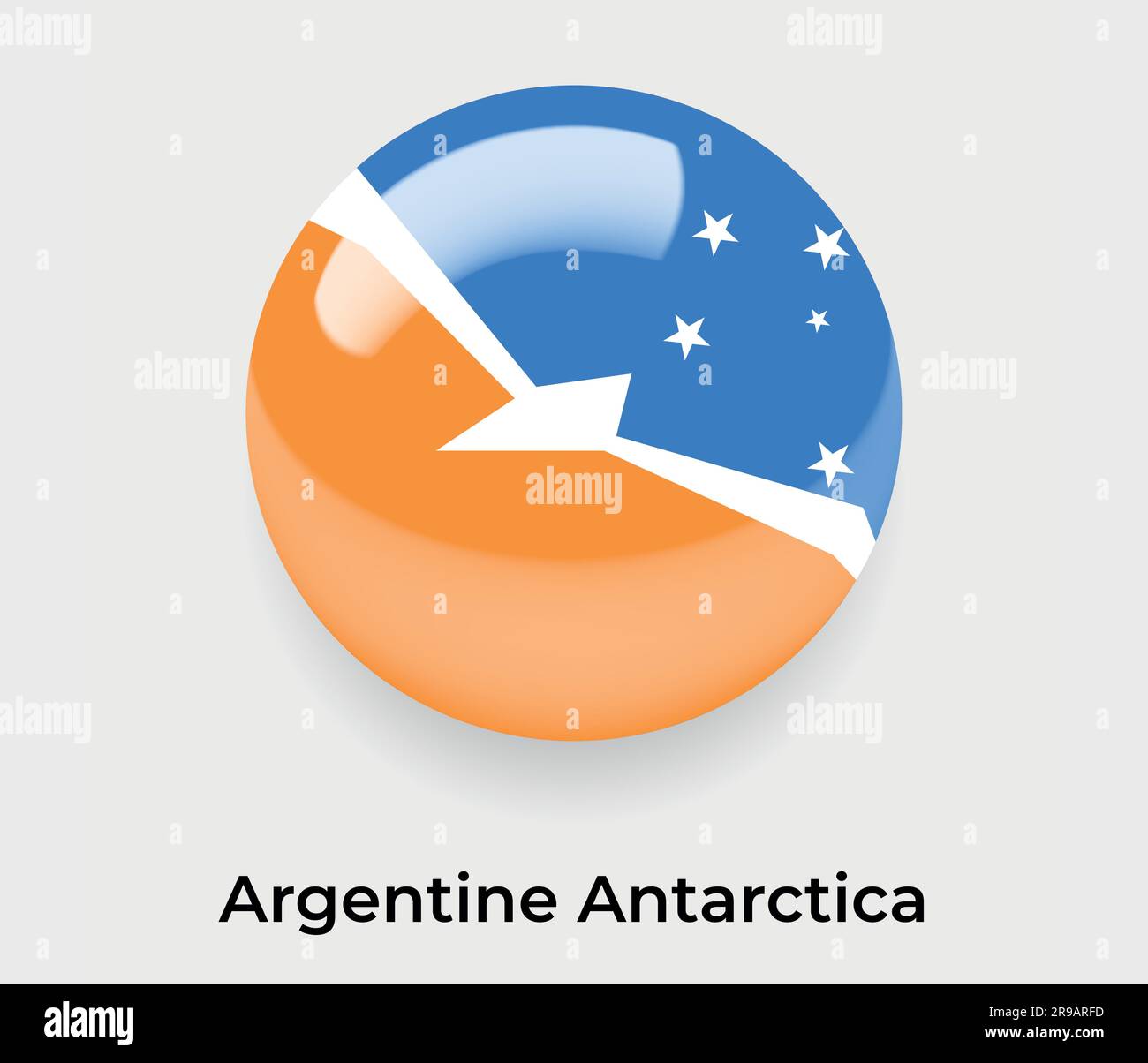 Argentine Antarctica glossy flag bubble circle round shape icon vector illustration glass Stock ...