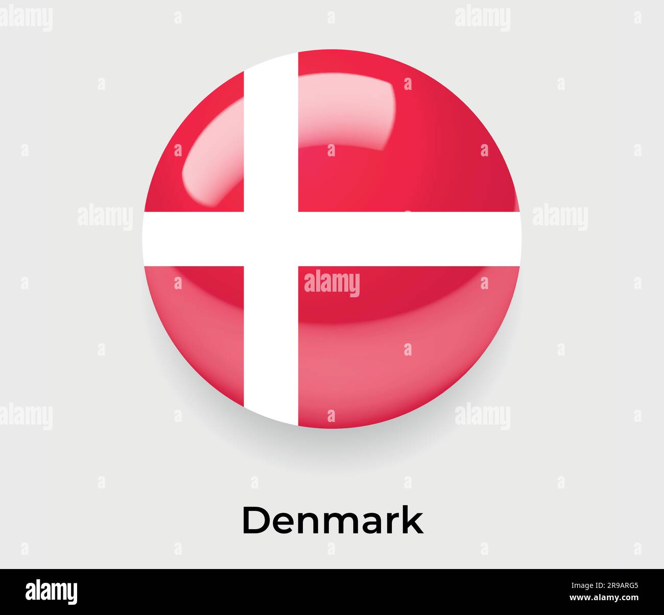 Denmark glossy flag bubble circle round shape icon vector illustration glass Stock Vector Image ...