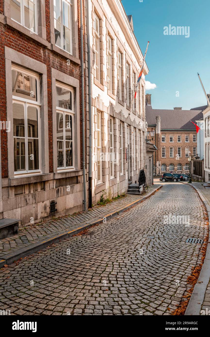 Typical Dutch architecture and street view in Maastricht, a city in ...