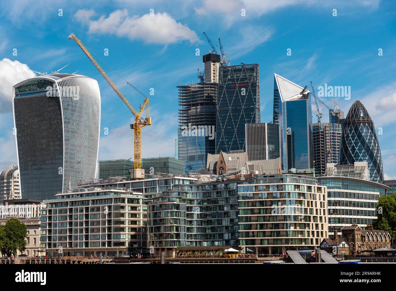 The modern skyscrapers of the City of London on a sunny day Stock Photo ...