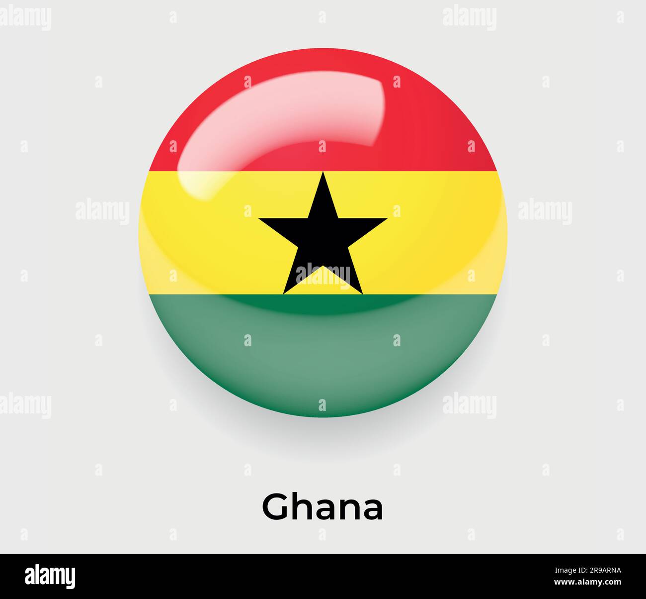 Ghana round flag hi-res stock photography and images - Alamy
