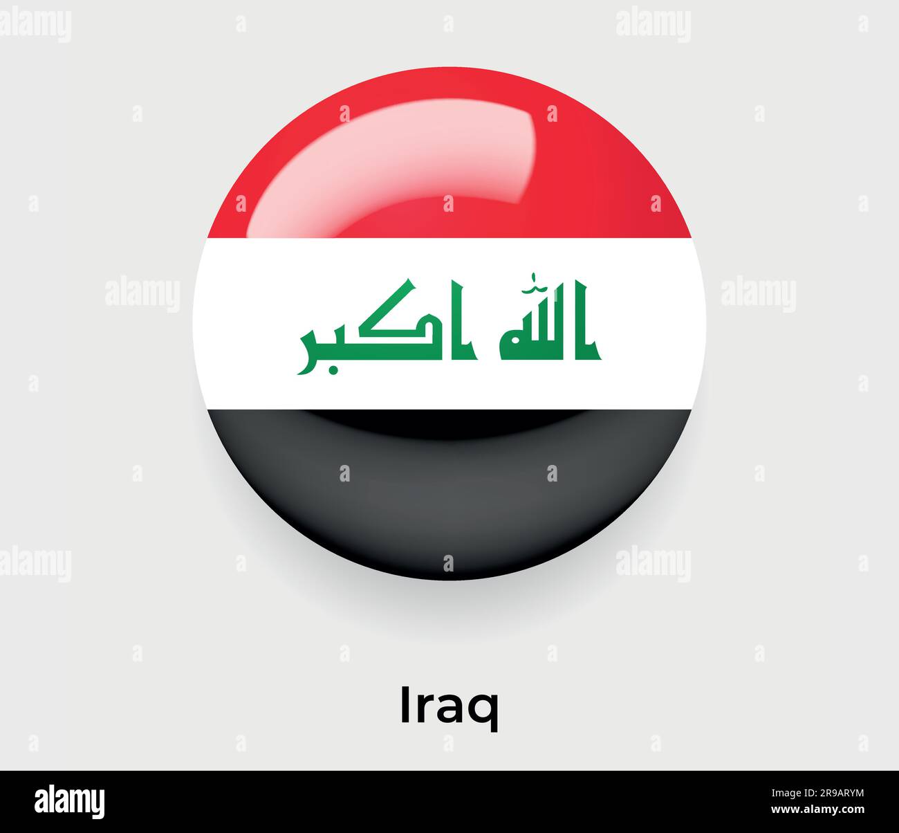 Flag iraq round glossy icon hi-res stock photography and images - Alamy
