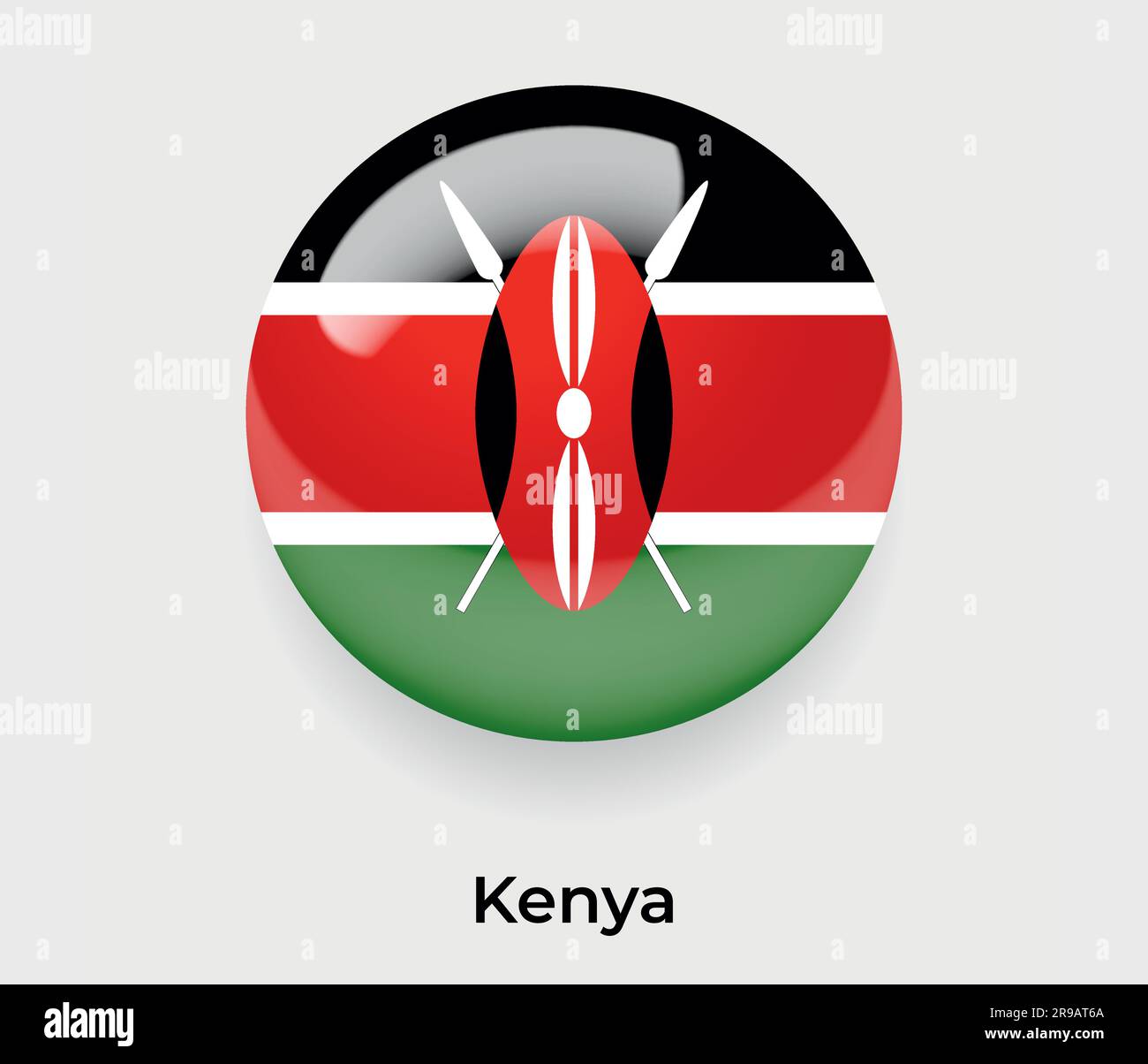 Kenya glossy flag bubble circle round shape icon vector illustration glass Stock Vector Image ...