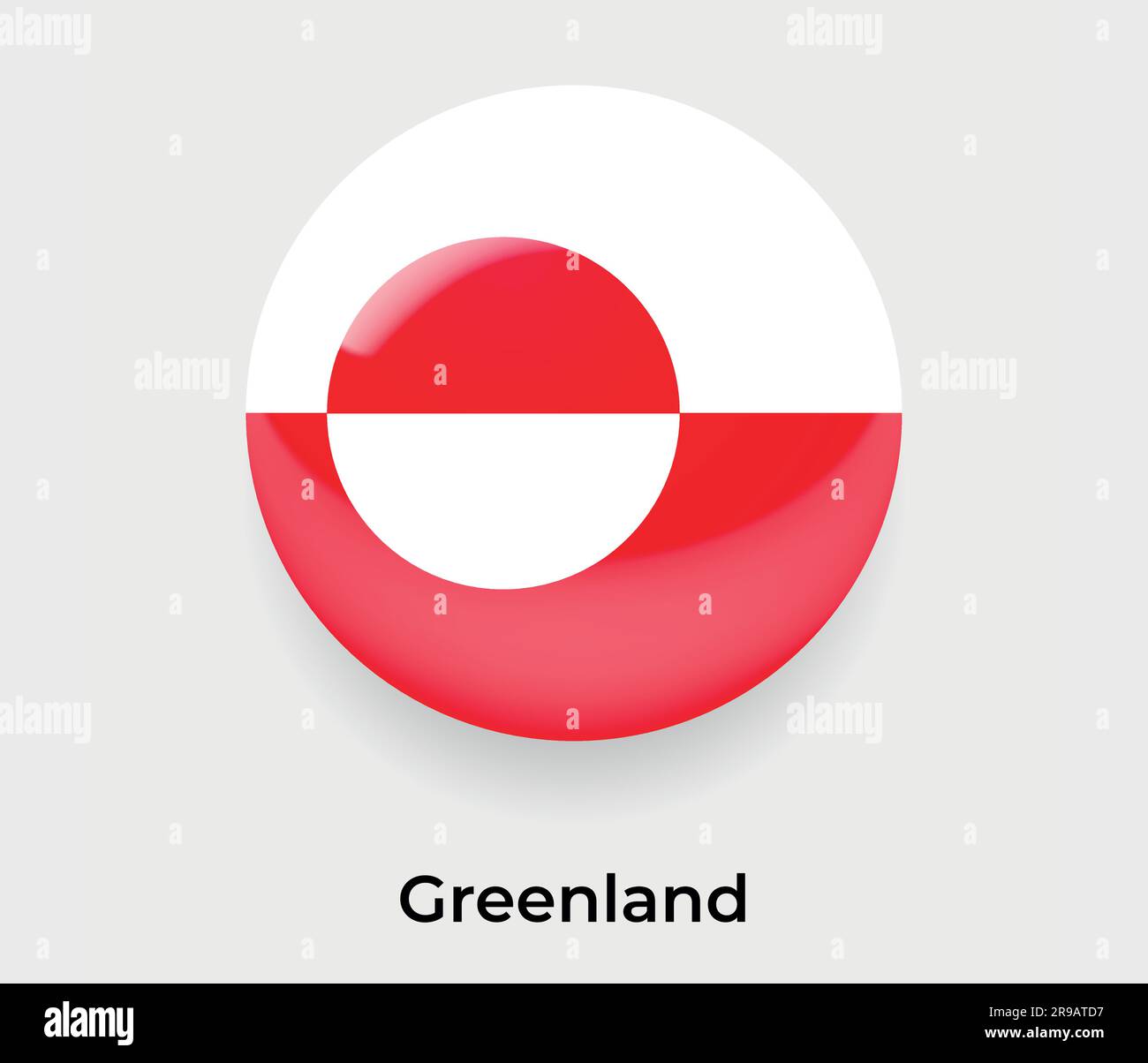Greenland glossy flag bubble circle round shape icon vector illustration glass Stock Vector ...