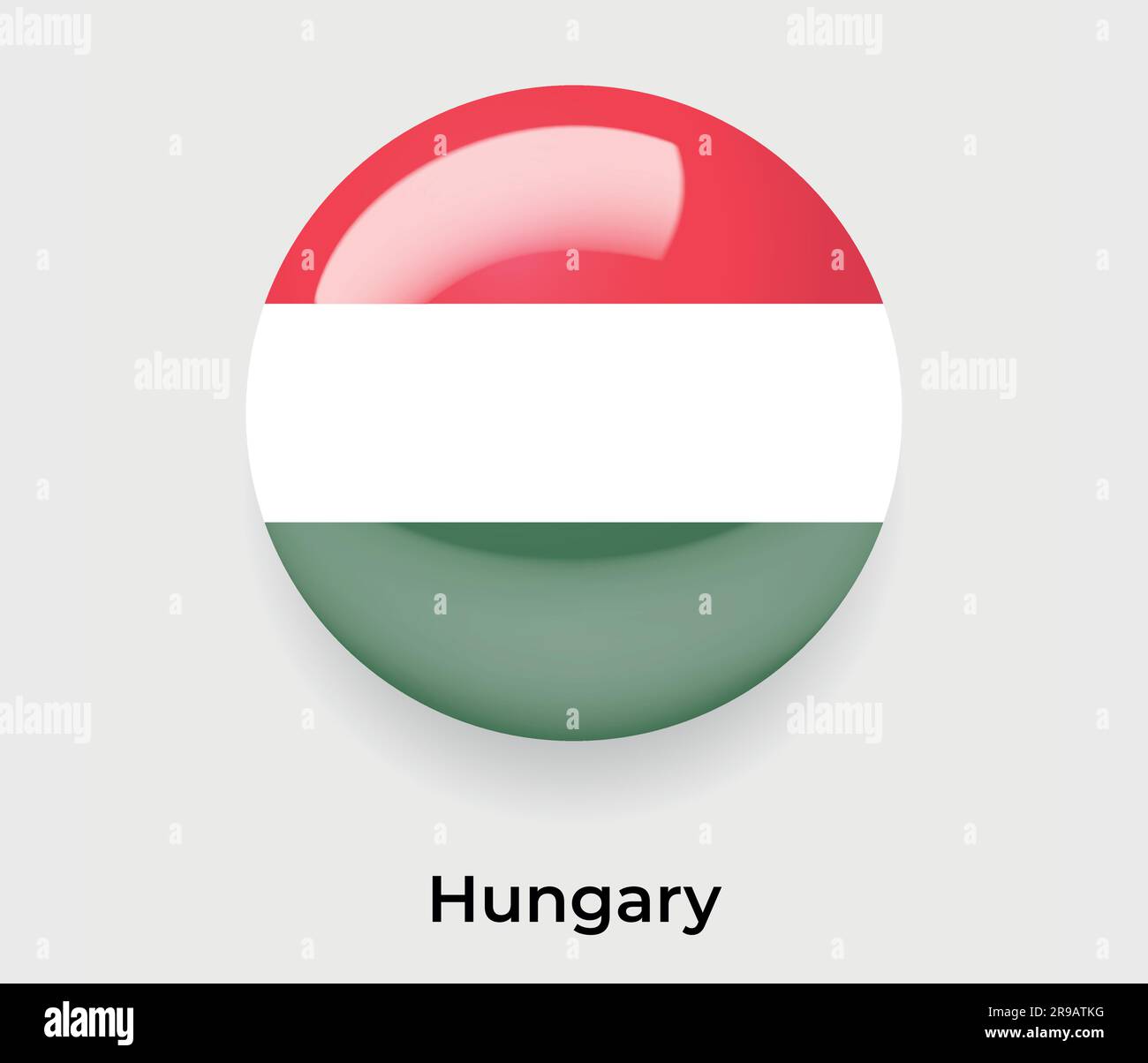 Hungary glossy flag bubble circle round shape icon vector illustration glass Stock Vector Image ...