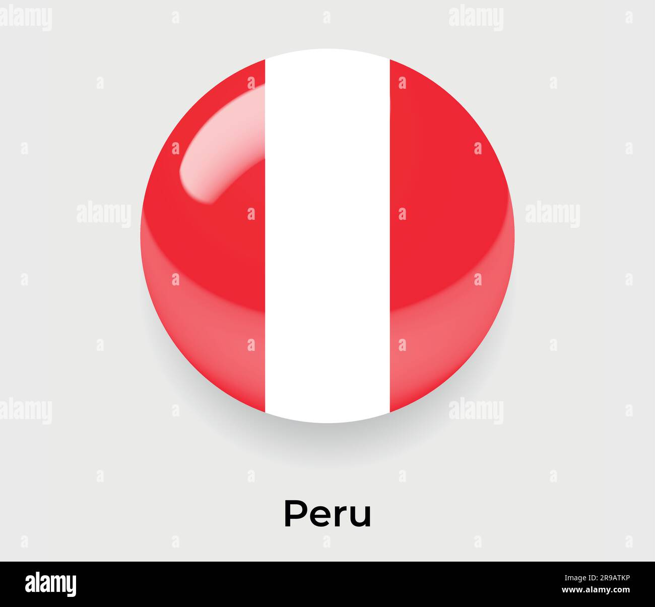 Flag peru round glossy icon hi-res stock photography and images - Alamy