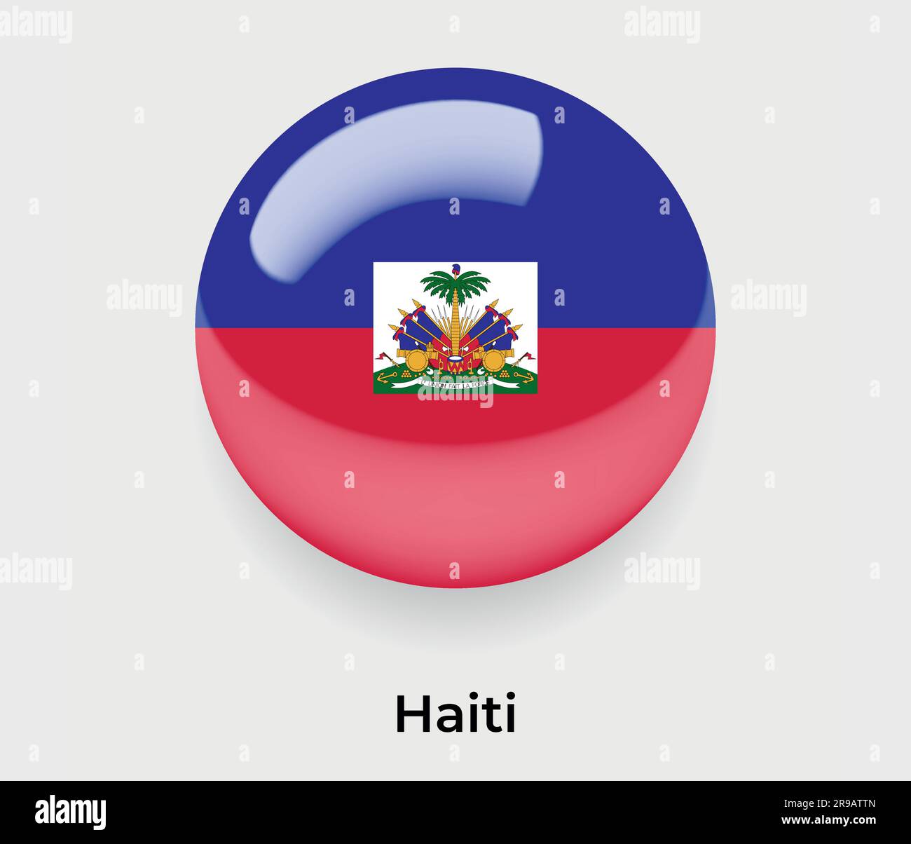 Haiti glossy flag bubble circle round shape icon vector illustration glass Stock Vector Image ...