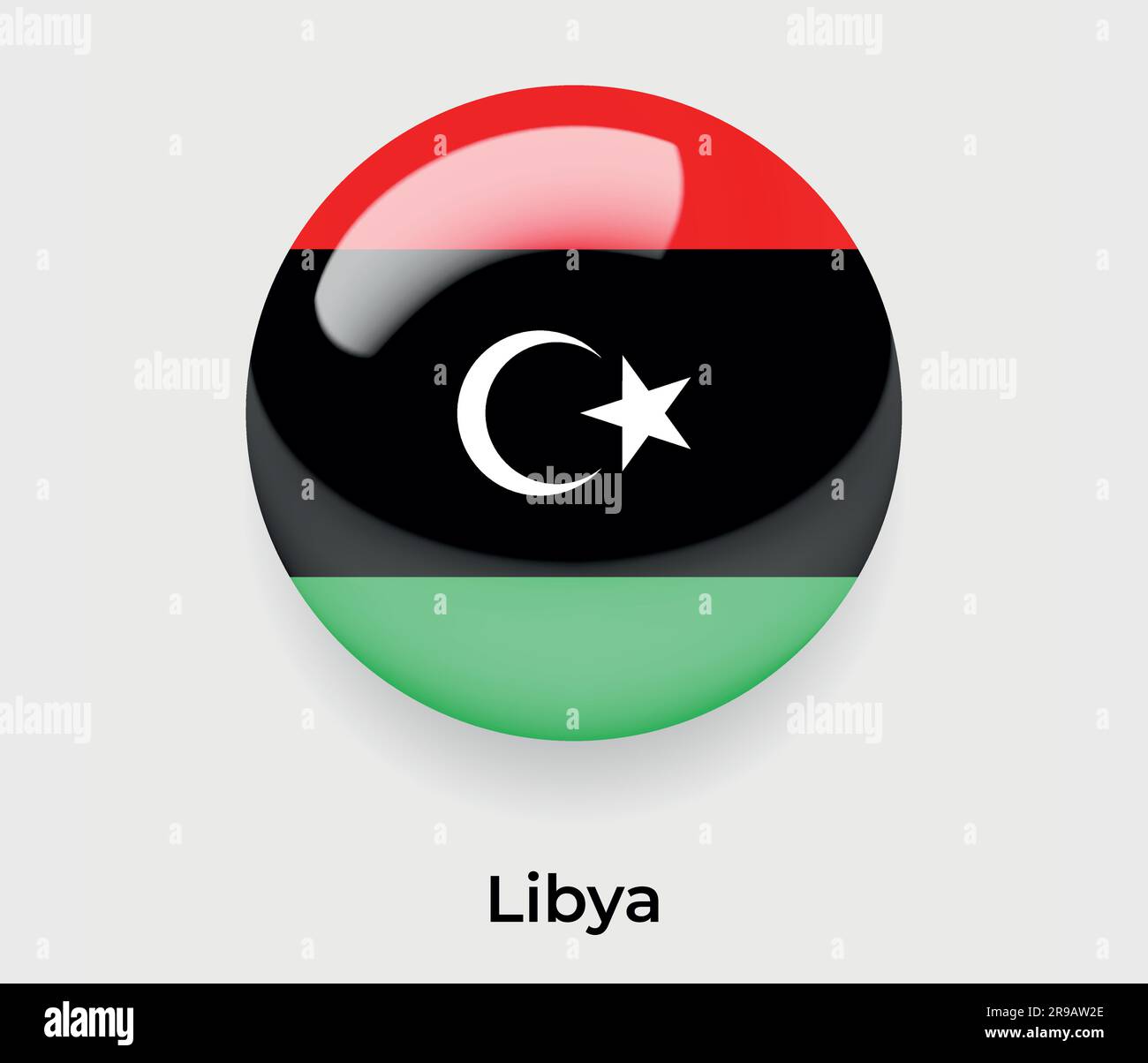 Libya glossy flag bubble circle round shape icon vector illustration glass Stock Vector Image ...