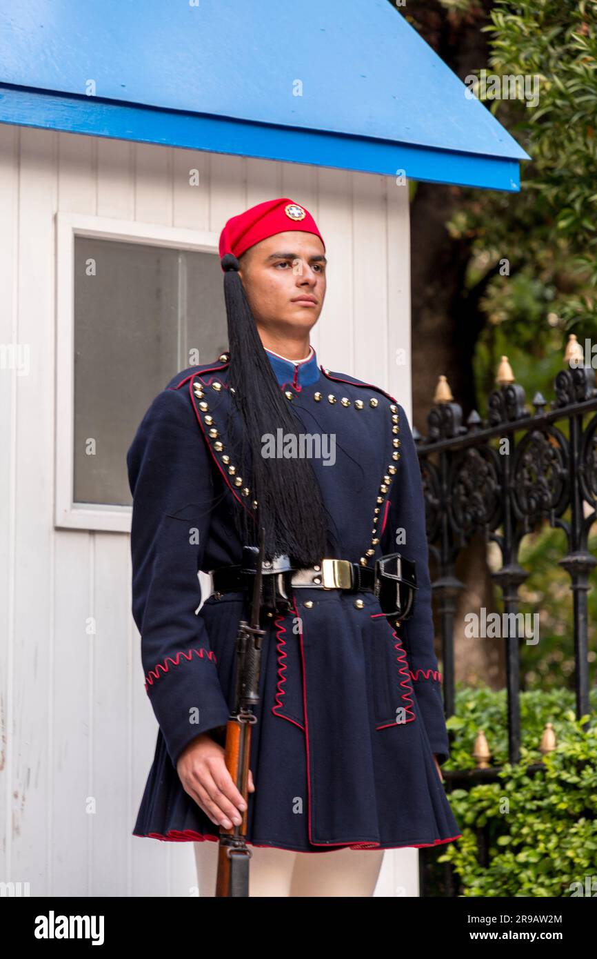 Athens, Greece - November 24, 2021: Young Evzones in training at the ...