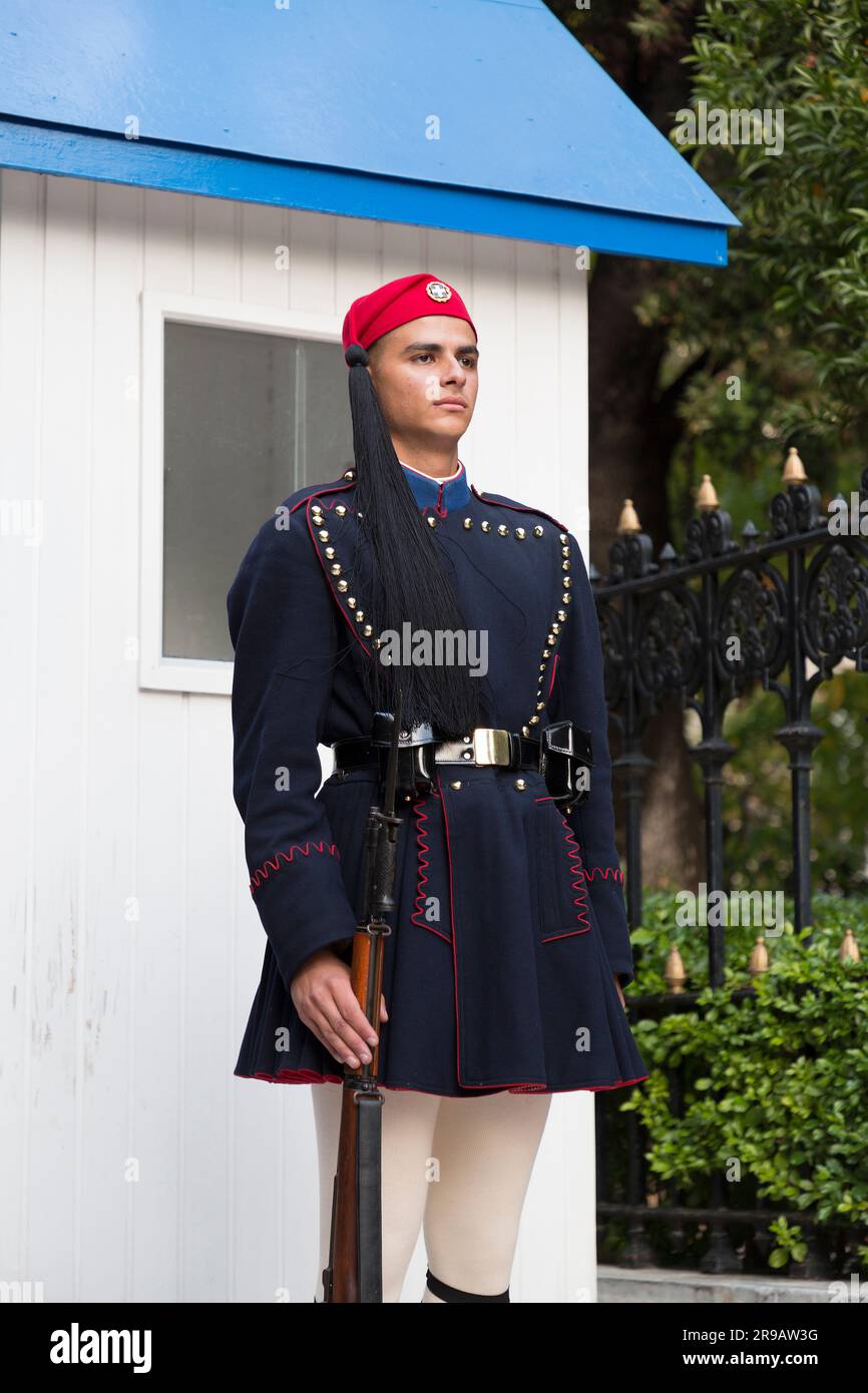 Athens, Greece - November 24, 2021: Young Evzones in training at the ...