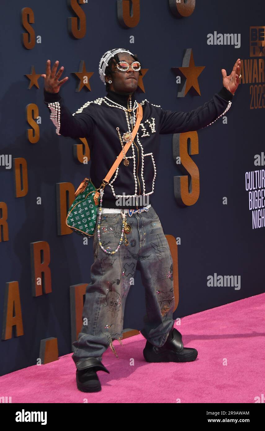Lil Uzi Vert arrives at the BET Awards on Sunday, June 25, 2023, at the ...