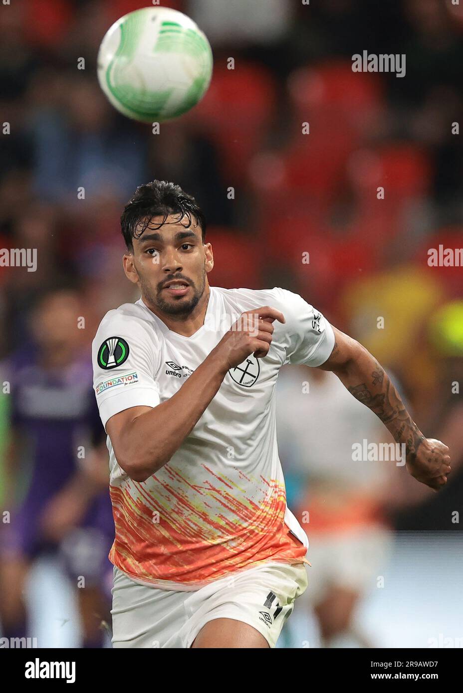 Prague, Czech Republic, 7th June 2023. Lucas Paqueta of West Ham United ...