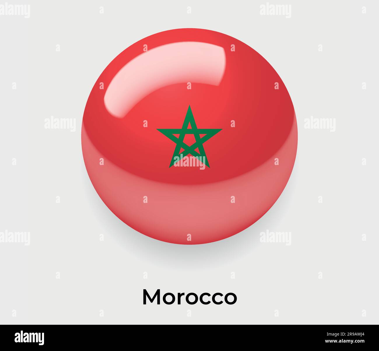 Flag morocco round glossy icon Stock Vector Images - Alamy