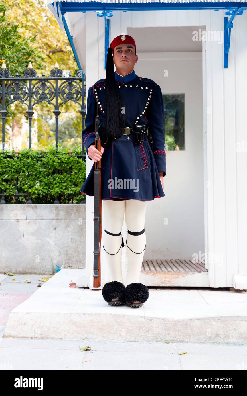 Athens, Greece - November 24, 2021: Young Evzones in training at the ...