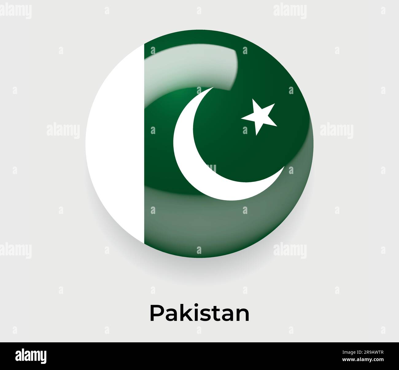 Pakistan glossy flag bubble circle round shape icon vector illustration ...