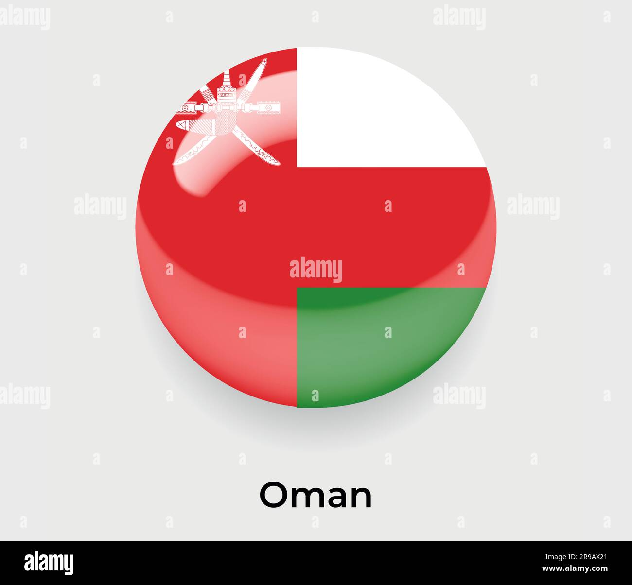 Oman glossy flag bubble circle round shape icon vector illustration glass Stock Vector Image ...