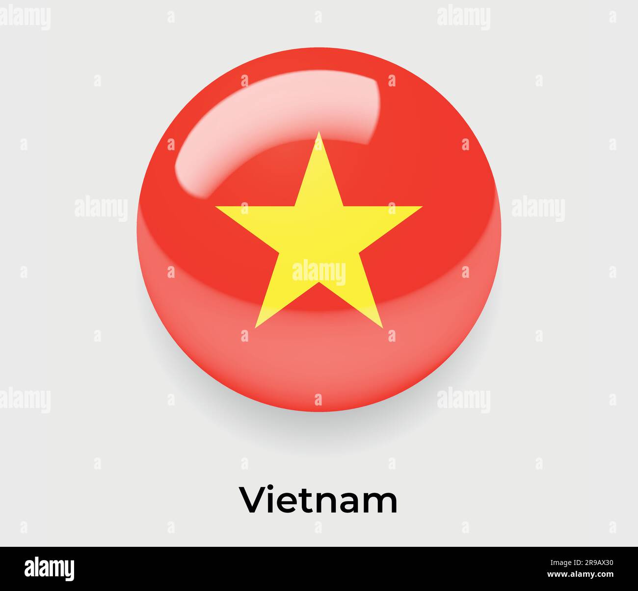 Vietnam glossy flag bubble circle round shape icon vector illustration ...