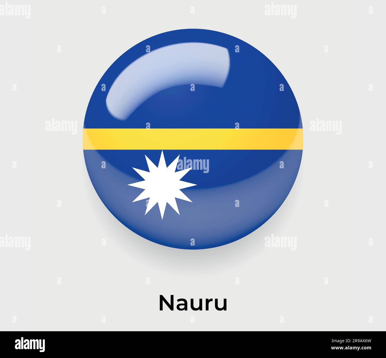 Nauru glossy flag bubble circle round shape icon vector illustration glass Stock Vector Image ...
