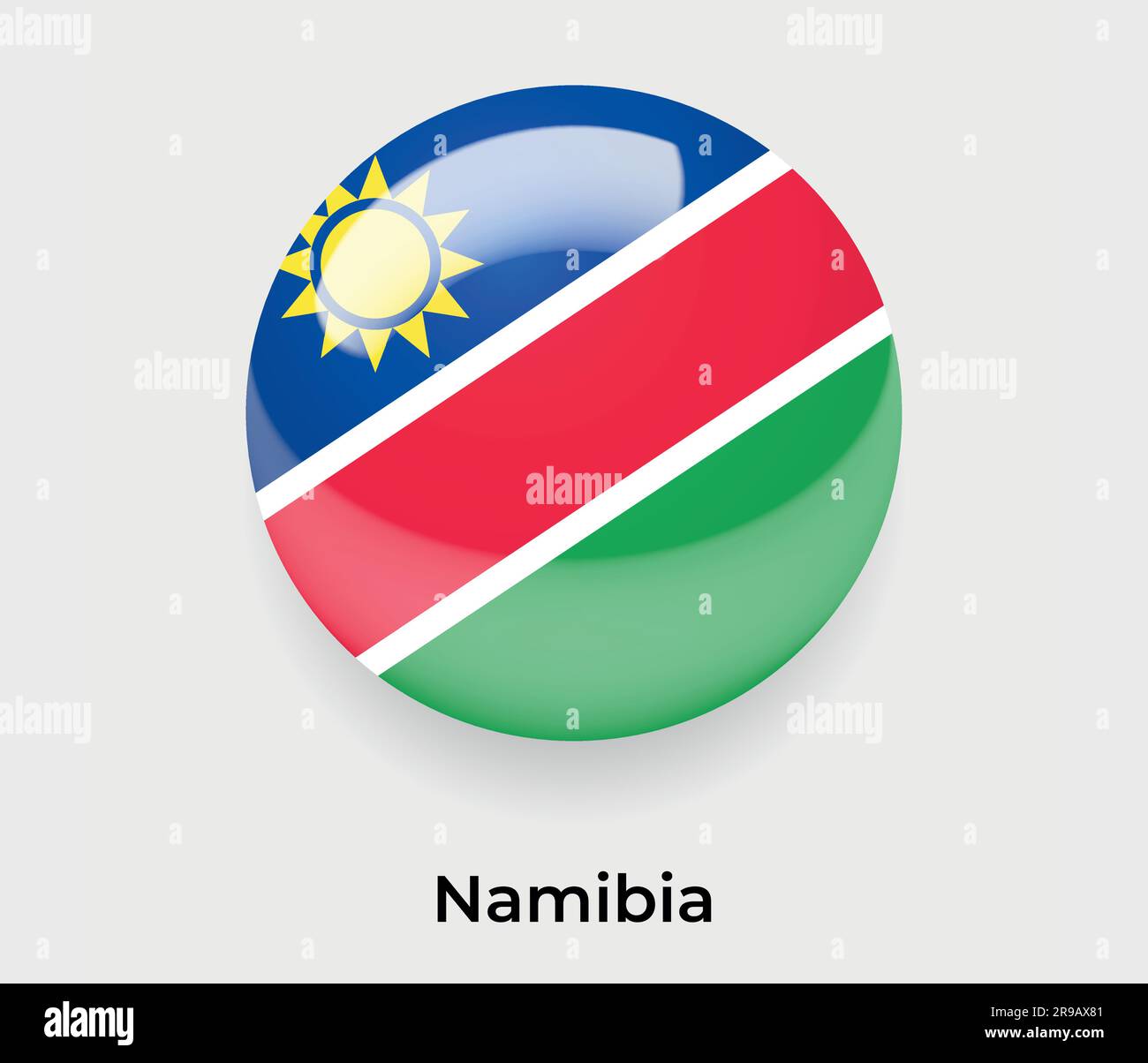 Namibia glossy flag bubble circle round shape icon vector illustration glass Stock Vector Image ...