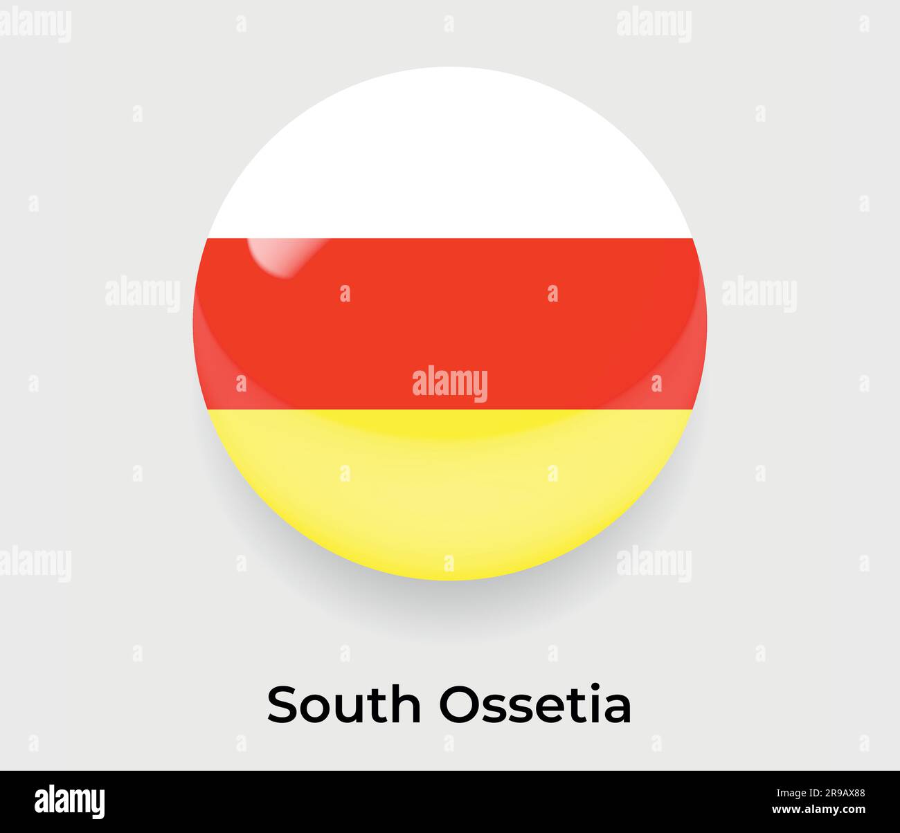 South Ossetia glossy flag bubble circle round shape icon vector illustration glass Stock Vector ...