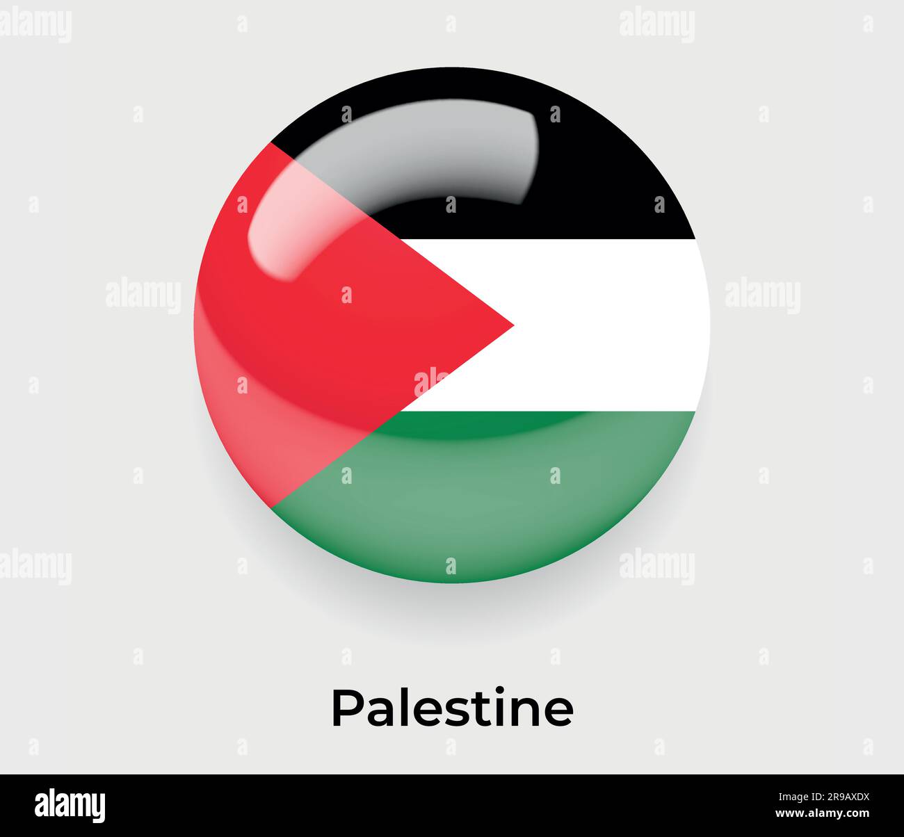 Palestine glossy flag bubble circle round shape icon vector illustration glass Stock Vector ...