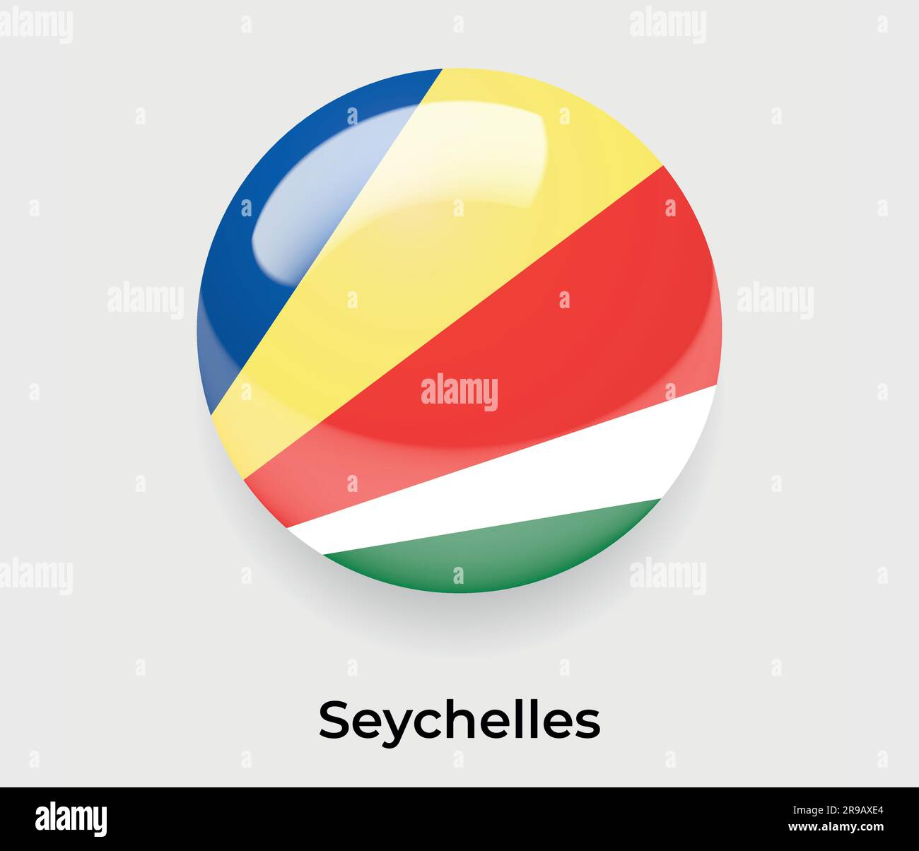Seychelles glossy flag bubble circle round shape icon vector ...