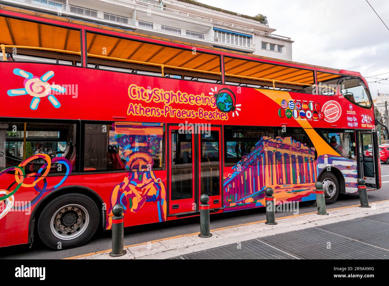 Athens, Greece -NOV 24, 2021: Athens City tour bus, a double-decker ...