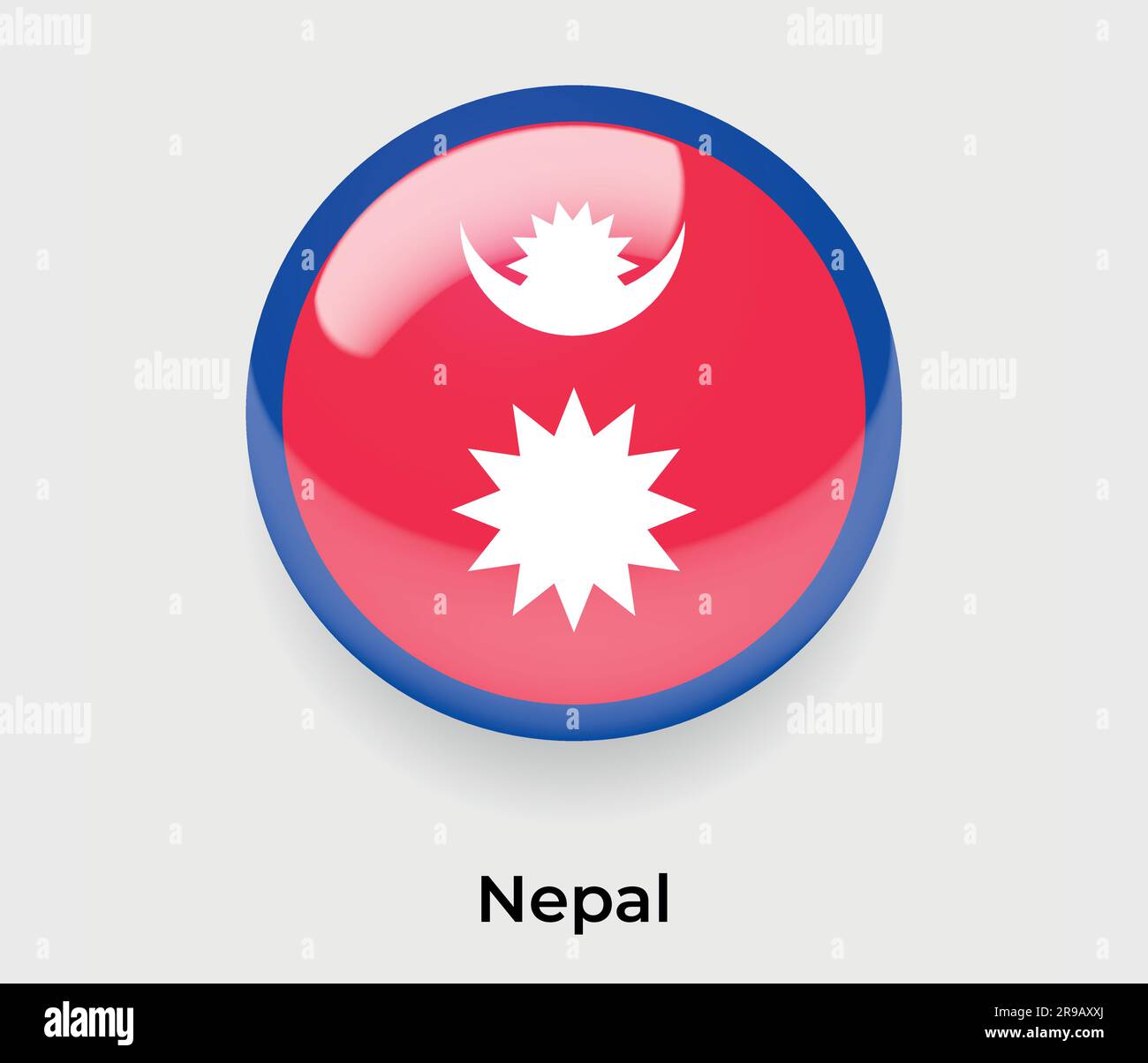 Nepal glossy flag bubble circle round shape icon vector illustration glass Stock Vector Image ...