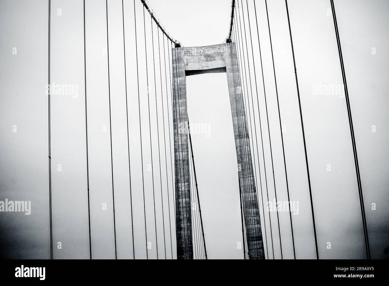 Big bridge perspective in black and white Stock Photo - Alamy