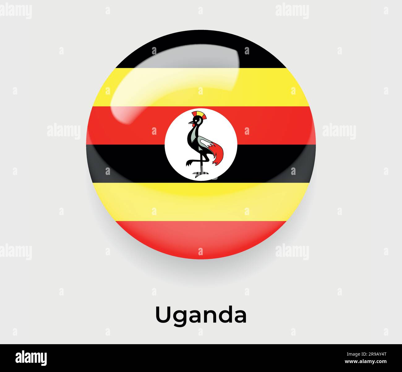 Uganda glossy flag bubble circle round shape icon vector illustration glass Stock Vector Image ...