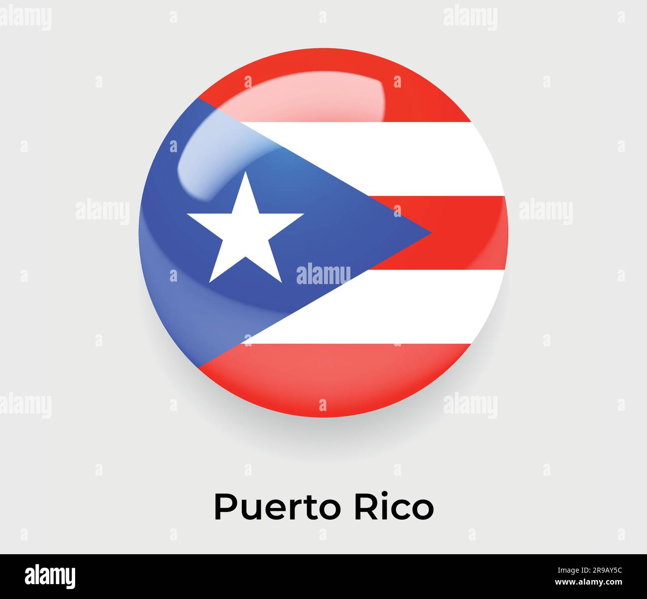 Puerto Rico glossy flag bubble circle round shape icon vector illustration glass Stock Vector ...