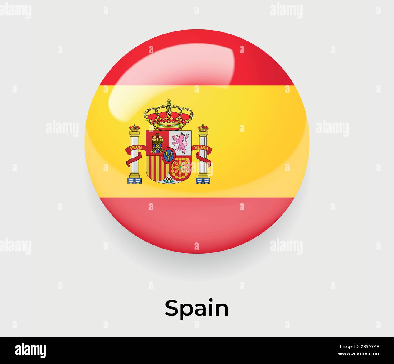 Spain glossy flag bubble circle round shape icon vector illustration glass Stock Vector Image ...