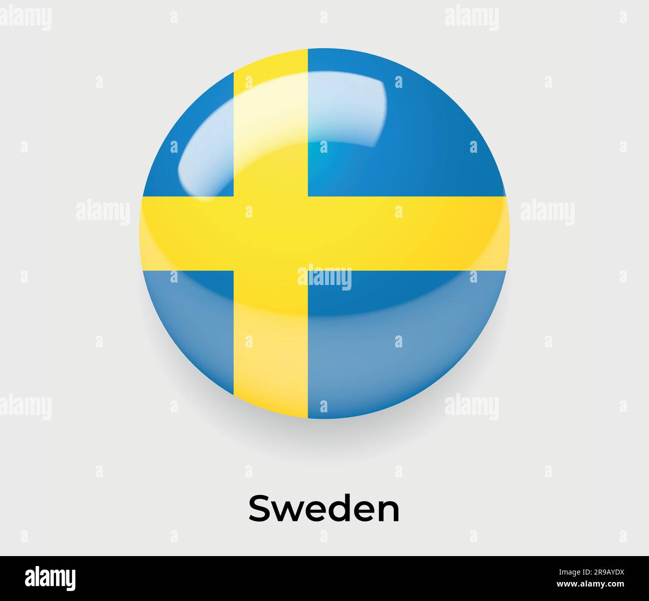 Sweden glossy flag bubble circle round shape icon vector illustration glass Stock Vector Image ...