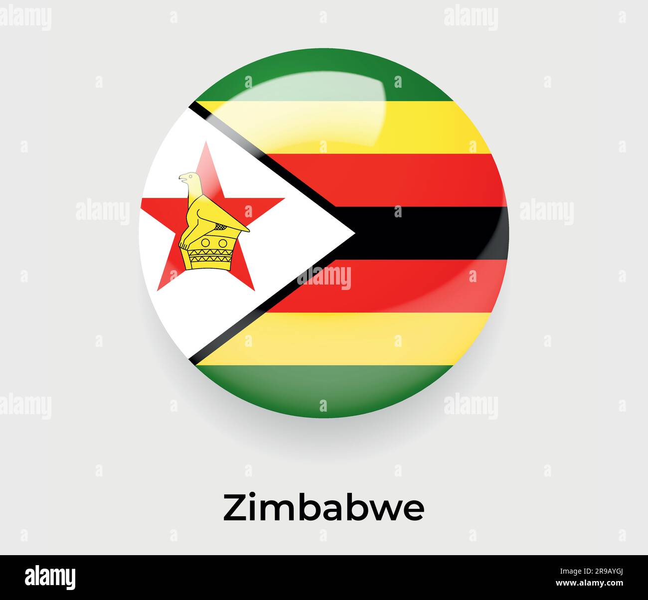 Zimbabwe glossy flag bubble circle round shape icon vector illustration glass Stock Vector Image ...