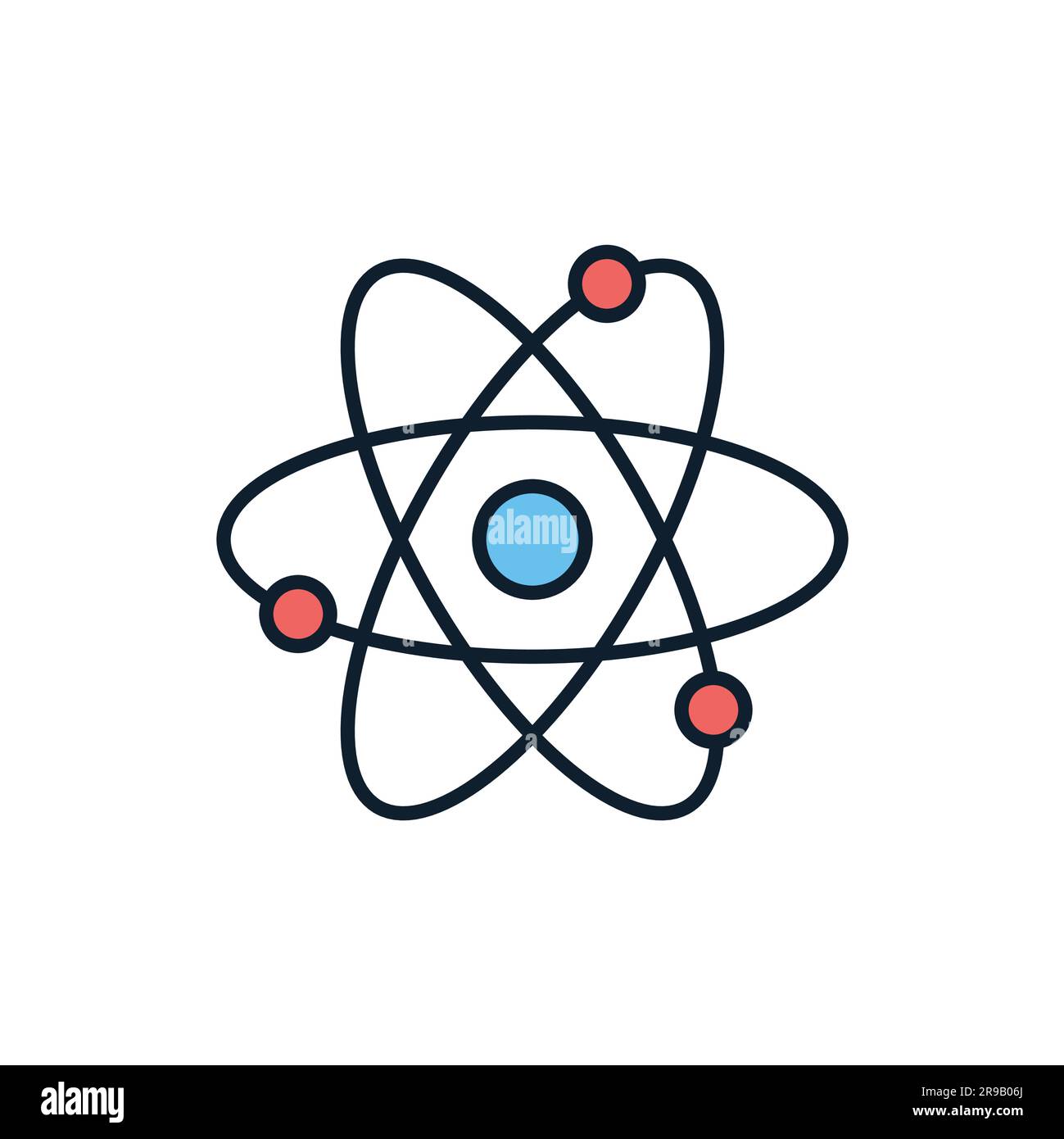Atom Related Vector Line Icon Nuclear Energy Source Science Symbol