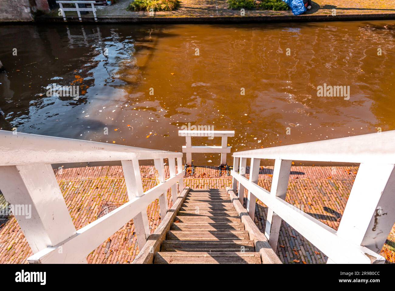 Traditional Dutch buildings and street view around the beautiful canals ...