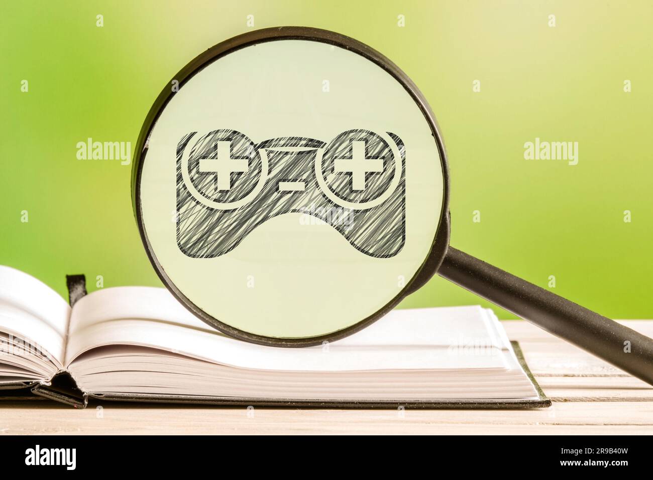 Games search with a pencil drawing of a gamepad controller icon in a ...