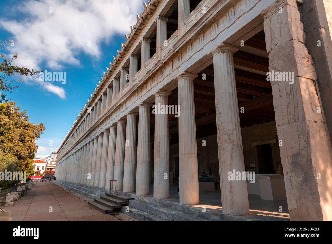 The Stoa of Attalos is a covered portico in the Agora of Athens ...