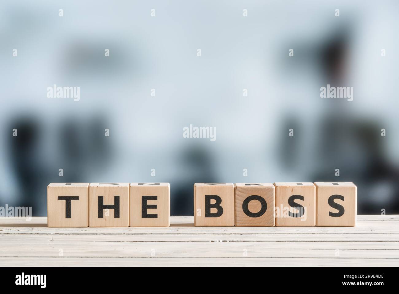 The boss sign on a wooden office desk Stock Photo - Alamy